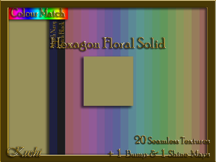 Second Life Marketplace - Hexagon Floral Solid Seamless Texture Pack