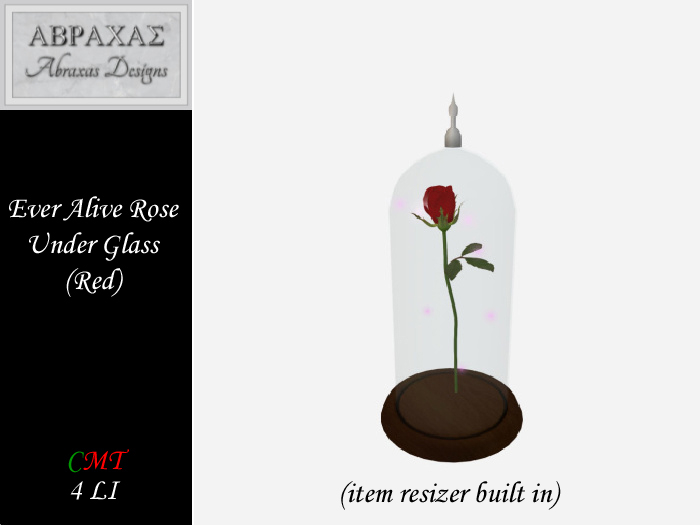 Second Life Marketplace - Ever Alive Rose Under Glass - Red