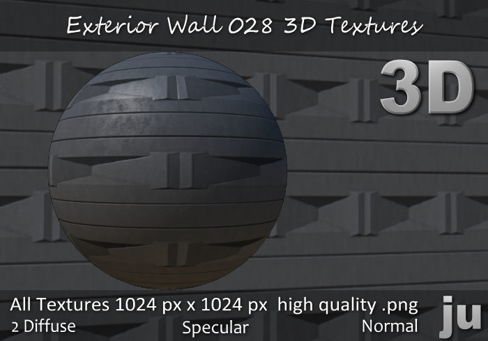 Second Life Marketplace - JU Exterior Wall 028 3D Textures Full Perm