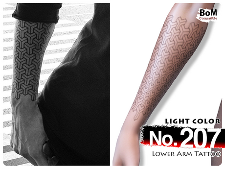 Second Life Marketplace - (Lower Arm Tattoo) No.207 Light Color - BoM
