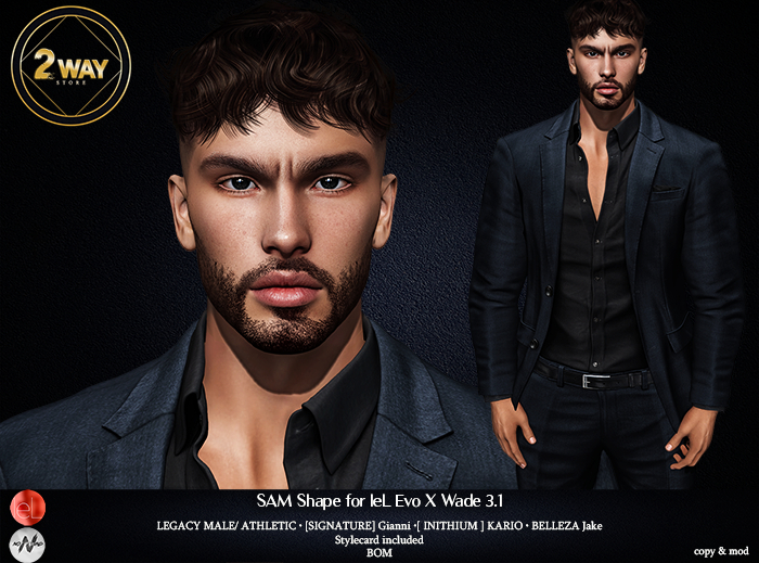 Second Life Marketplace - 2way - SAM Shape for Lelutka Evo X WADE Head ...