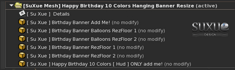 Second Life Marketplace - [ SuXue ] Birthday Banner Demo