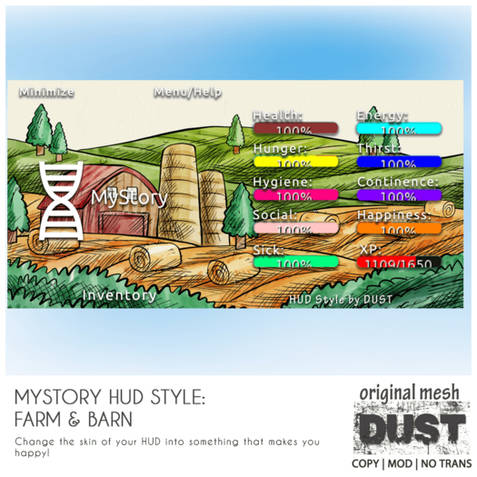 Second Life Marketplace - DUST: MyStory HUD Style - Farm & Barn