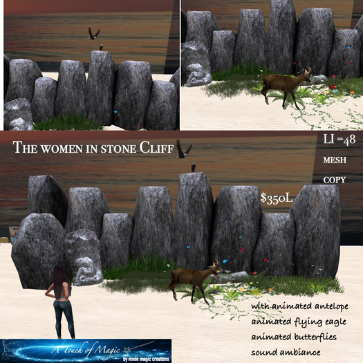 Second Life Marketplace - Rock cliff the stone women with nature ...