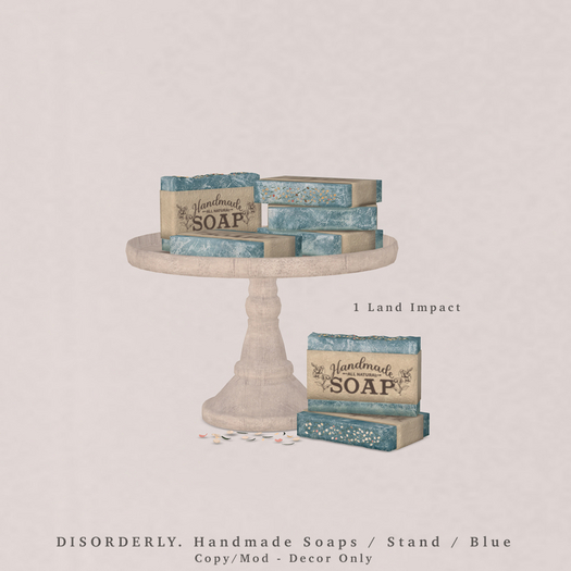 Second Life Marketplace - DISORDERLY. / Handmade Soaps / Stand / Blue