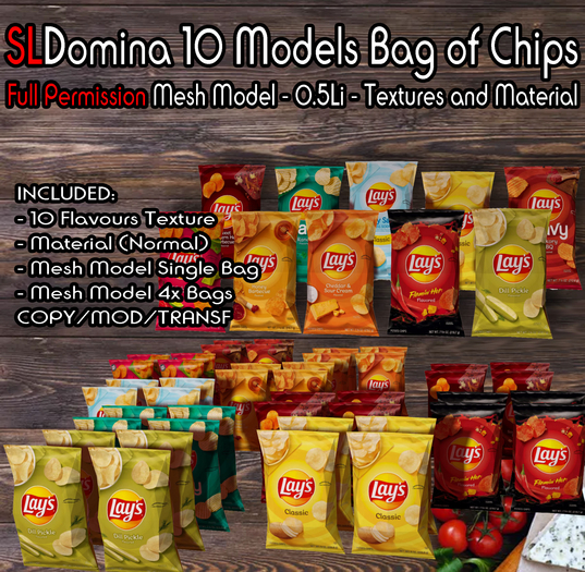 Second Life Marketplace - [FP] SLDomina Bags of Chips Full Permission ...