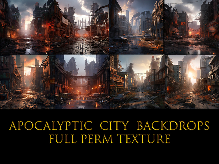Second Life Marketplace - SATO - apocalyptic City backdrop Full Perm ...