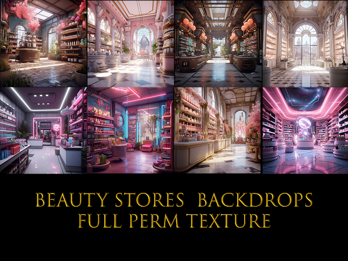 Second Life Marketplace - SATO - Beauty Store Backdrop Full Perm Textures