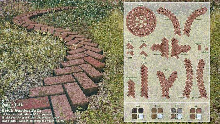 Second Life Marketplace - Sari-Sari - Brick Garden Path (ALL)