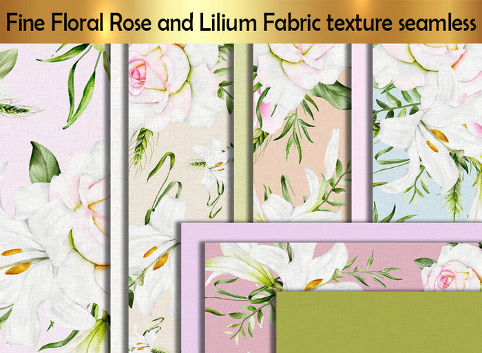Second Life Marketplace - Fine Floral Rose and Lilium Fabric texture ...