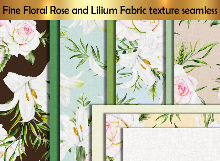 Second Life Marketplace - Fine Floral Rose and Lilium Fabric texture ...