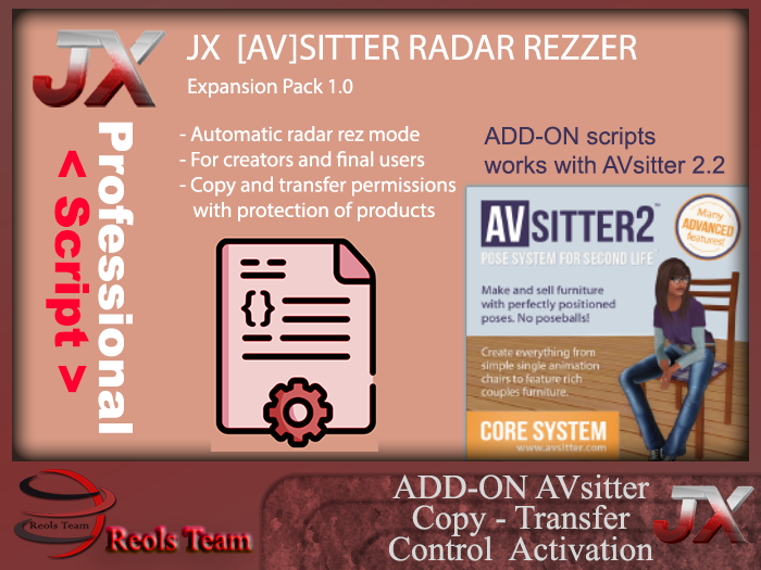 Second Life Marketplace - [JX]Script - RADAR REZZER [AV]sitter Plugin