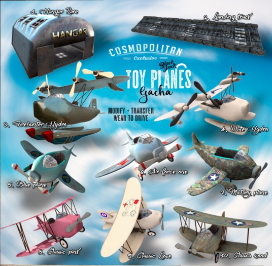 Second Life Marketplace - BJK Toy Plane Gacha - Classic Love Plane