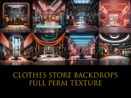 Second Life Marketplace - SATO - Clothes Store Backdrop Full Perm Textures