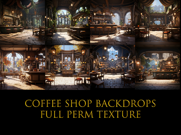 Second Life Marketplace - SATO - Coffee Shop Backdrop Full Perm Textures