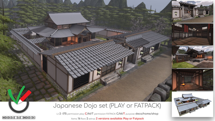 Second Life Marketplace - 1. Japanese Dojo - Main building RARE