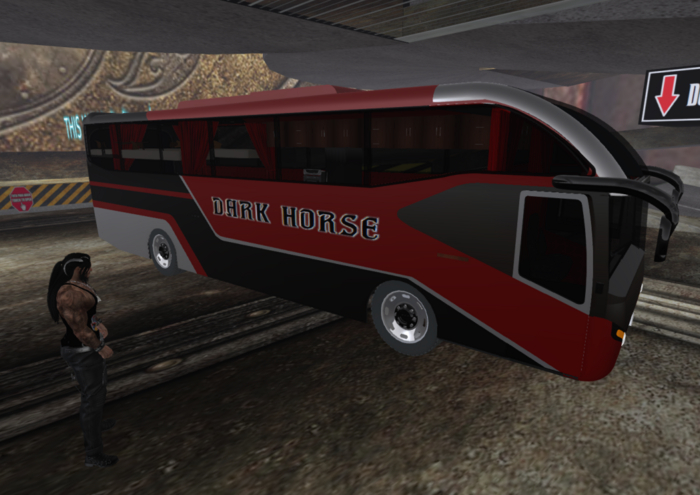 Second Life Marketplace - Dark Horse Rock n Roll Tour Bus + Guitar(Box)
