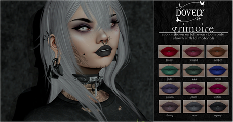 Second Life Marketplace - dovely. - grimoire lipsticks - evox/bom