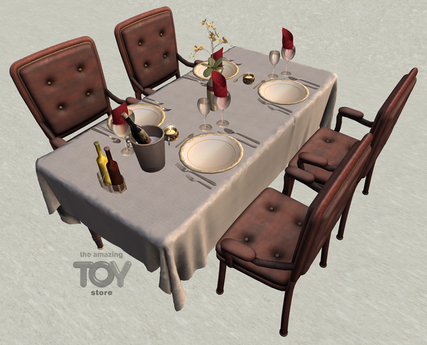 Second Life Marketplace - 15 -DRD- AE - Train Car - Dining Table - 4 Seat