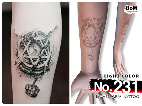 Second Life Marketplace - (Lower Arm Tattoo) No.231 Light Color - BoM