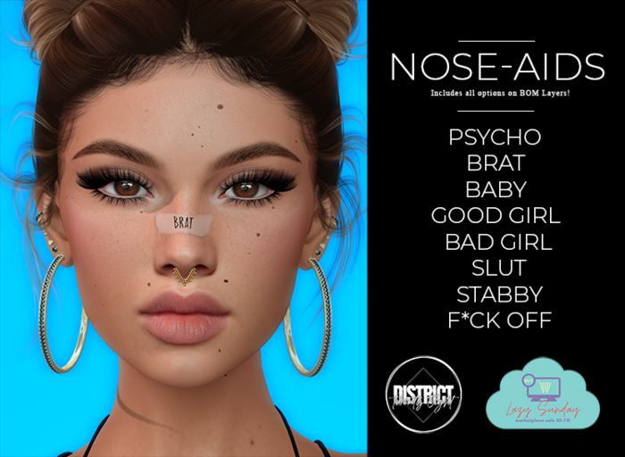 Second Life Marketplace - .:District 28:. Nose-Aids - LAZY SUNDAY 7/2