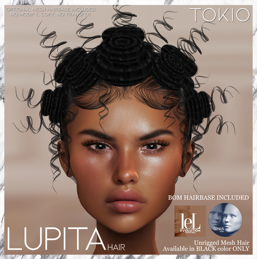 Second Life Marketplace - TOKIO Hair - LUPITA Alpha Hair - Black