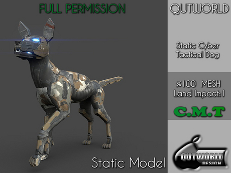 Second Life Marketplace - .::QUTWORLD Static Cyber Tactical Dog::.FP