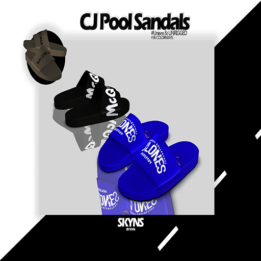 Second Life Marketplace - [SKYNS] Cj Pool Sandals-FATPACK