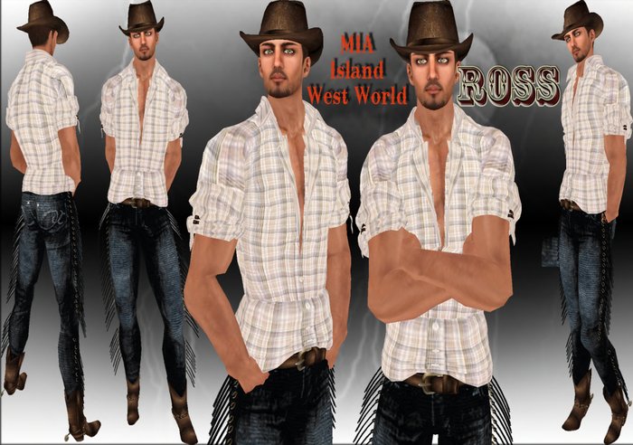 Second Life Marketplace - Cowboy Ross Includes pants with fringe Hat ...