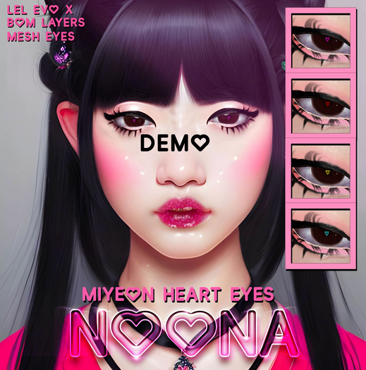 Second Life Marketplace - [::NOONA::] Miyeon Heart Eyes DEMO