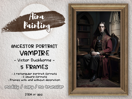 Second Life Marketplace - [APS] Portrait / Vampires - Victor Duskborne