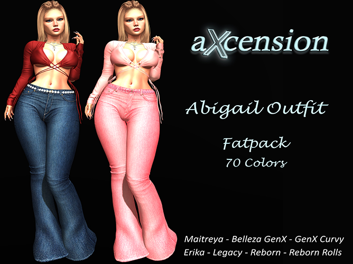 Second Life Marketplace Ax Abigail Outfit 70 Colors Fatpack