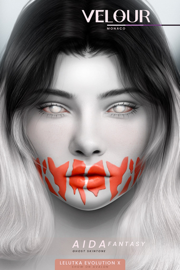 Second Life Marketplace - VELOUR: "AIDA" FANTASY SKIN for EVO X (GHOST)