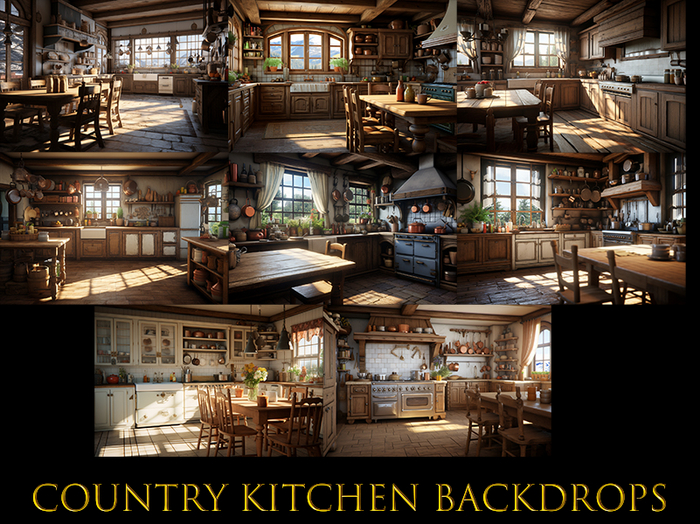 Second Life Marketplace - SATO - Country Kitchen Backdrops Full Perm ...