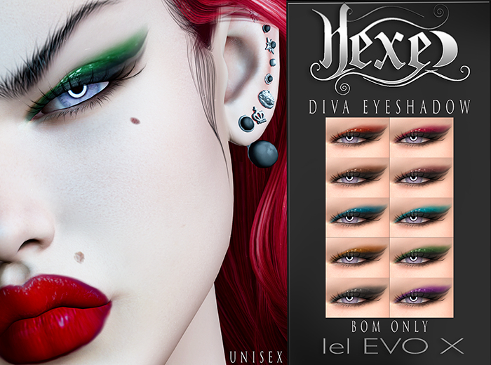 Second Life Marketplace - Hexed - Diva Eyeshadow BOM EVOX