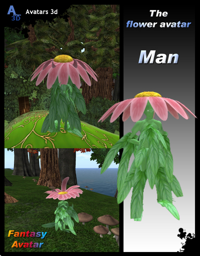 Second Life Marketplace - The flower avatar - Fantasy avatars man