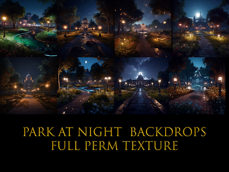 Second Life Marketplace - SATO - Park at Night Backdrops Full Perm textures