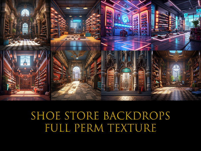 Second Life Marketplace - SATO - Shoe Store backdrops Full Perm Textures