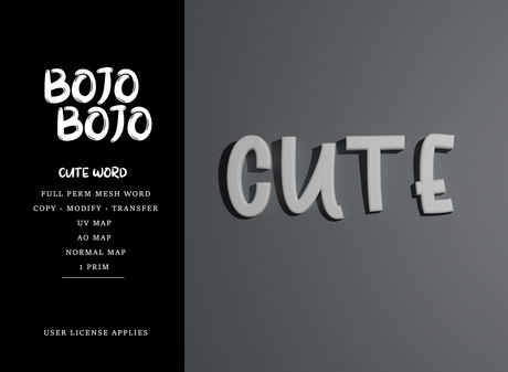Second Life Marketplace - \\ BOJO \\ CUTE WORD - FULL PERM
