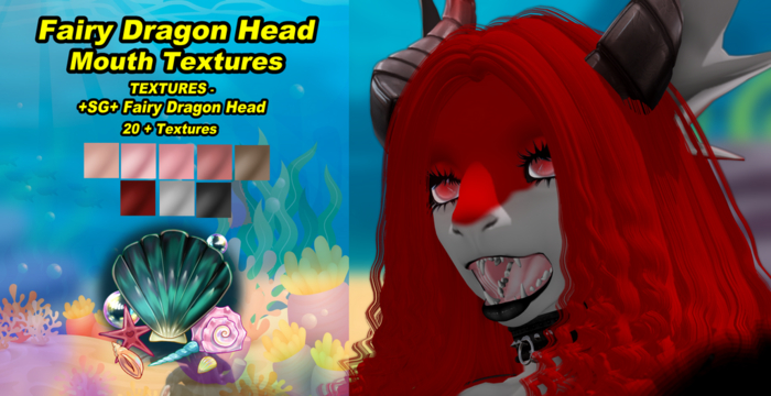 Second Life Marketplace - [AC] Fairy Dragon Head Mouth Textures
