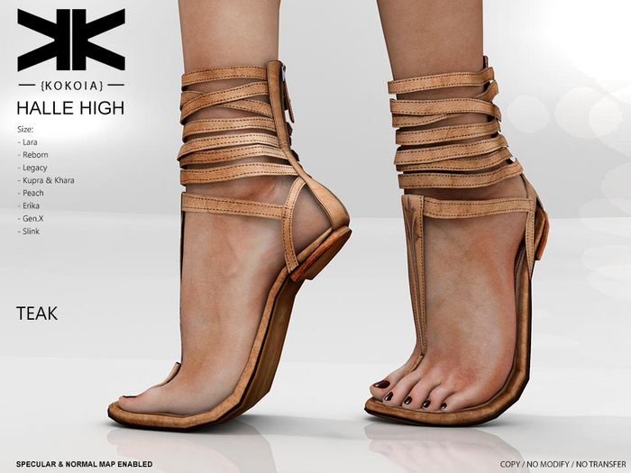 Second Life Marketplace - Halle High :: Shoes :: Teak :: {kokoia}