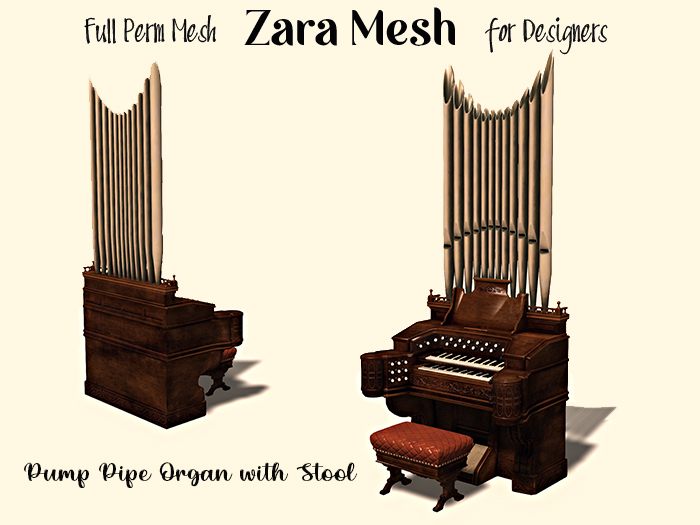 Second Life Marketplace - ZM - Musical - Old Pump Pipe Organ FULL PERM