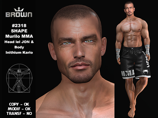 Second Life Marketplace - 2318 SHAPE Murilo MMA Head Lelutka Jon Evo ...