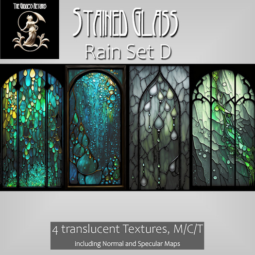 Second Life Marketplace - TGR - Stained Glass - Rain Set D boxed