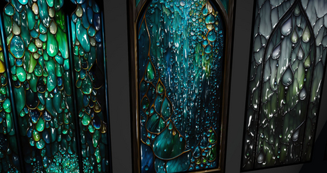 Second Life Marketplace - TGR - Stained Glass - Rain Set D boxed