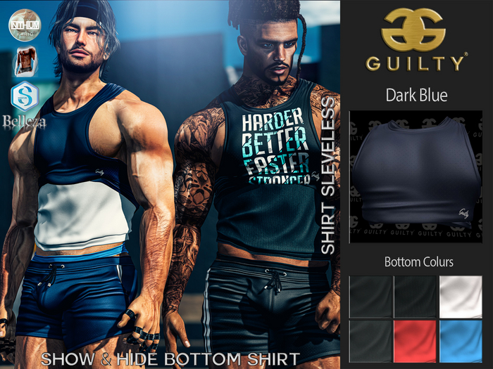 Second Life Marketplace - Guilty 127 Harder SET Shirt-01 Dark Blue