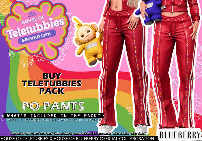 Second Life Marketplace - Blueberry - Po Pants - Teletubbies - Fat Pack