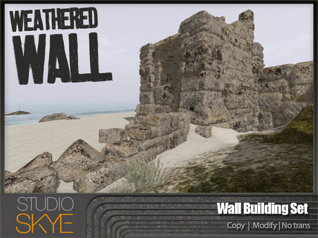 Second Life Marketplace - Skye Weathered Wall Building Set