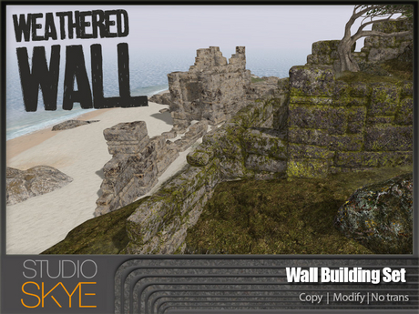 Second Life Marketplace - Skye Weathered Wall Building Set