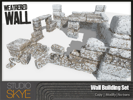 Second Life Marketplace - Skye Weathered Wall Building Set - Includes ...